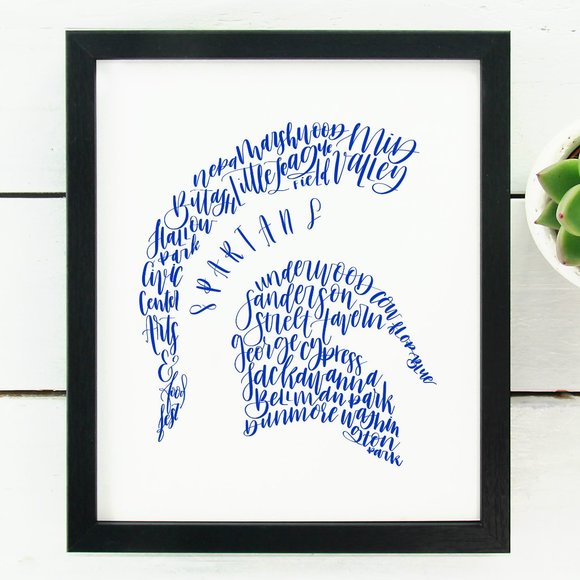 StoneFawx Studios | Wall Decor | Mid Valley Spartans Word Art | Poshmark